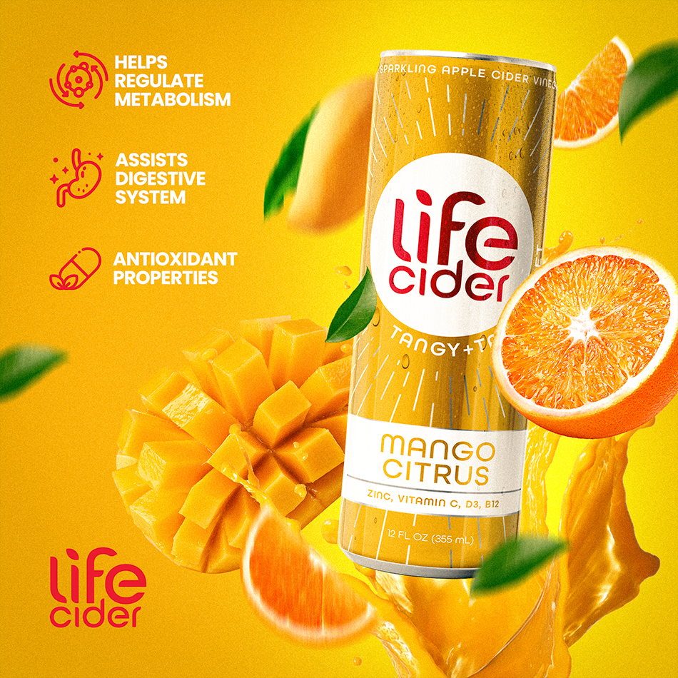 Life Cider - Tangy, Tart, Sweet - Apple Cider Vinegar Beverage