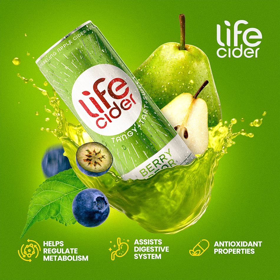 Life Cider - Tangy, Tart, Sweet - Apple Cider Vinegar Beverage