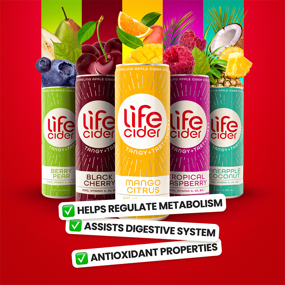 Life Cider - Tangy, Tart, Sweet - Apple Cider Vinegar Beverage